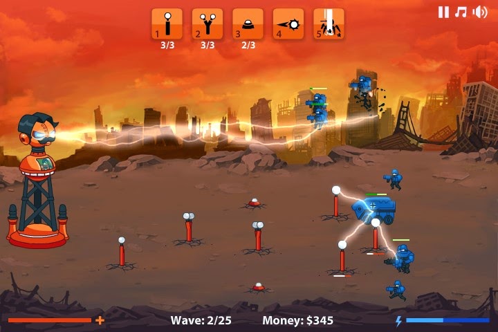 11oyun -bedava online oyunlar: Tesla Defense 2 Cool Strategy Game