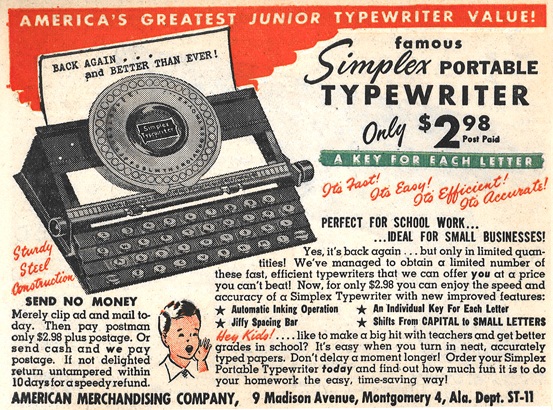 oz.Typewriter: The Simplex Typewriter: Glorious Simplicity!