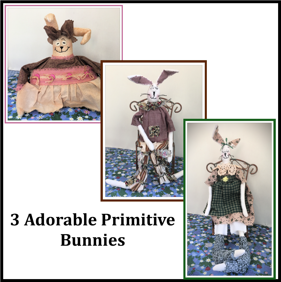 Linda's Blog: Three Adorable Primitive Bunny Free E-Patterns
