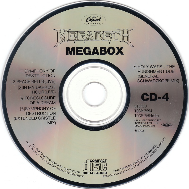 Cries from the Quiet World: Megadeth "Megabox Single Collection (Boxed ...