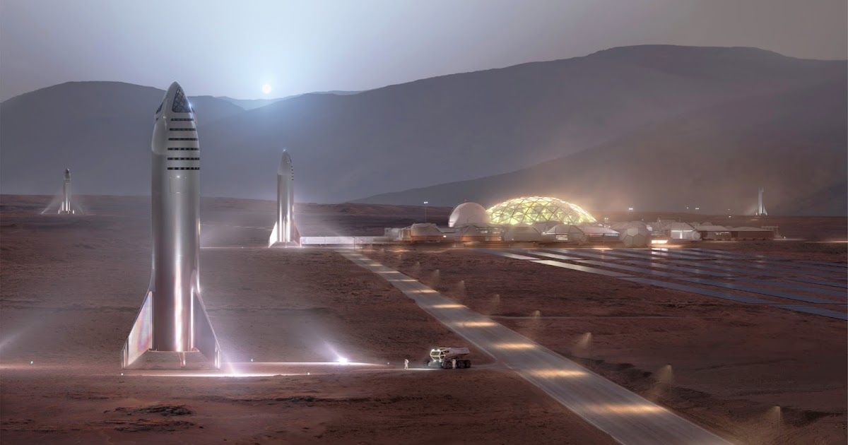 HD quality official renders of SpaceX Starship at Mars Base Alpha and ...