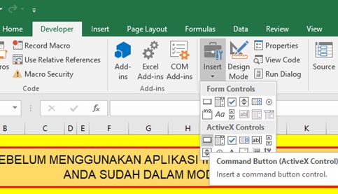 Macro Excel - Menggunakan Command Button (ActiveX Control) - vb - 'jadul'