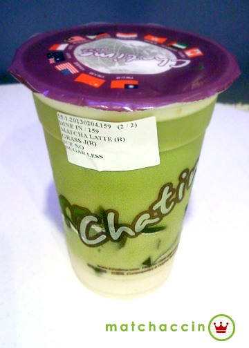 matchaccino: Matcha Latte w/ Grass Jelly @ Chatime