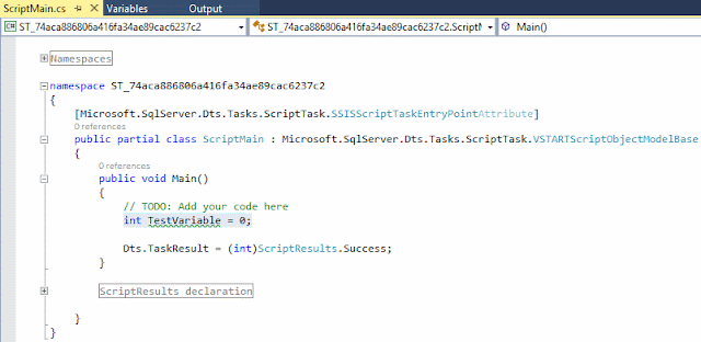 SQL Server Techniques: SSIS Script Task:Error: The Script Task is corrupted.