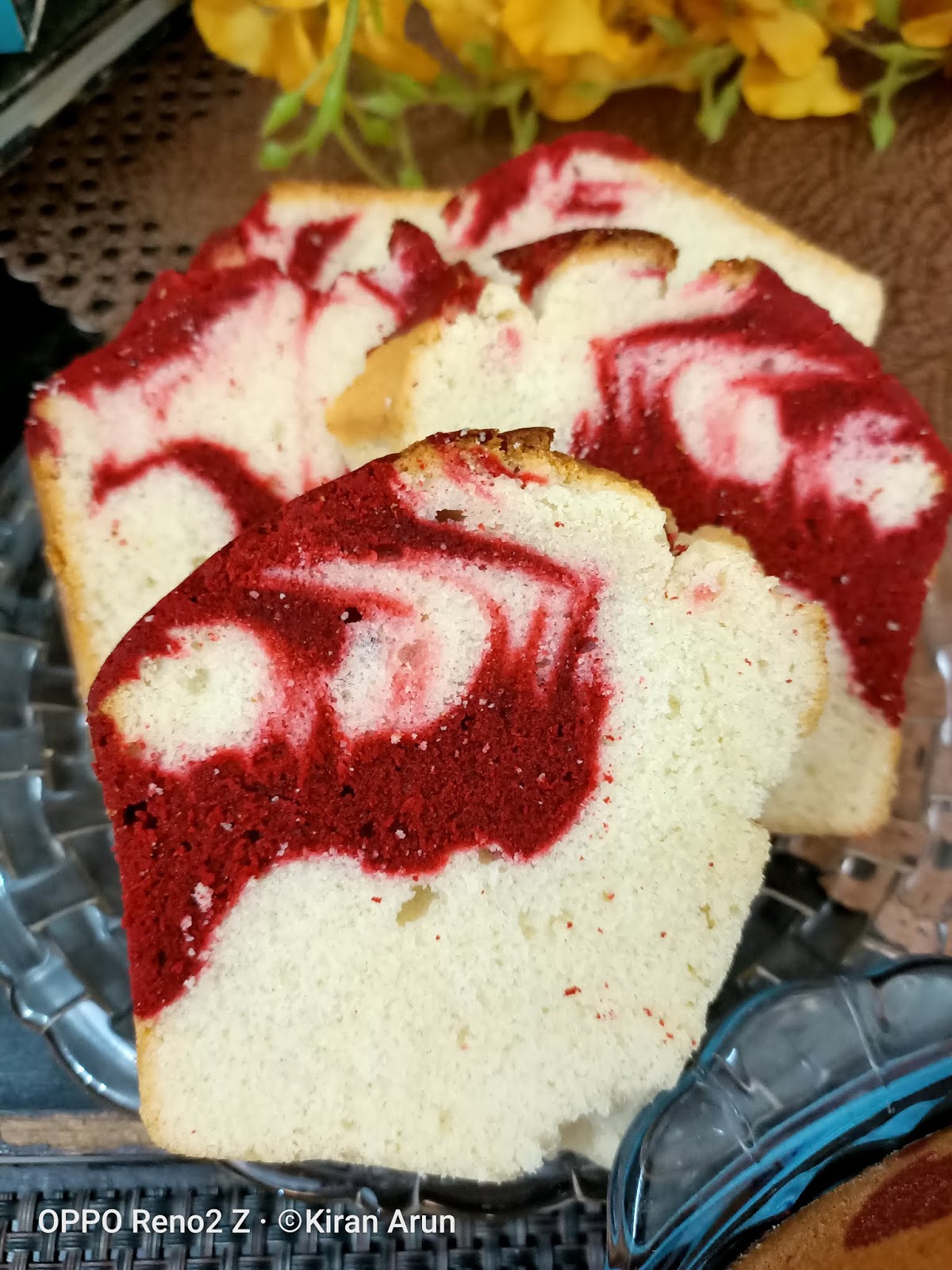 Red velvet marble cake