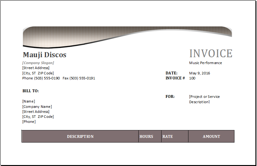Band Invoice - Invoice Template