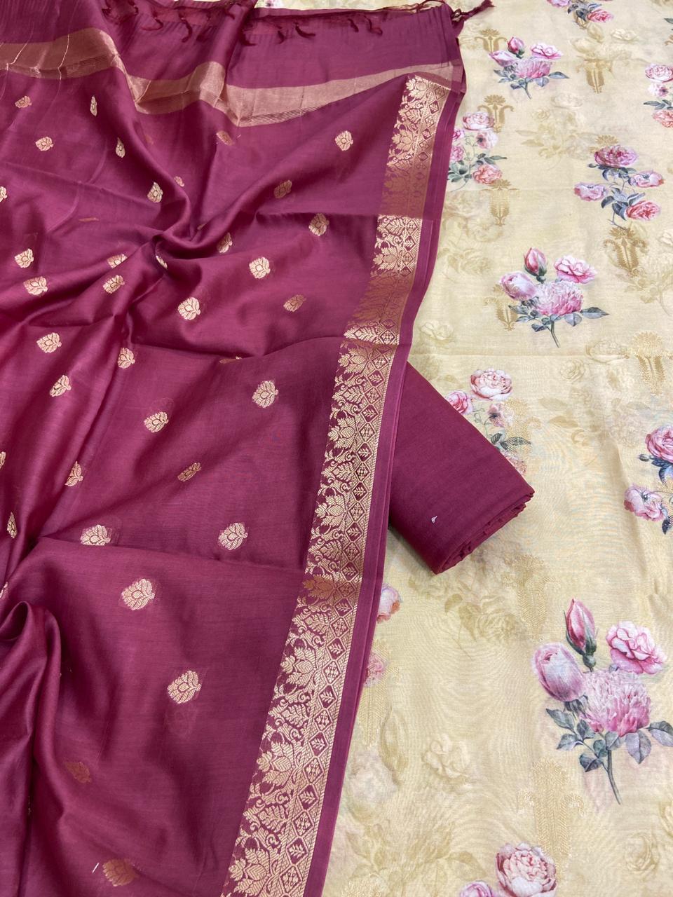 Pure digital print chanderi suits