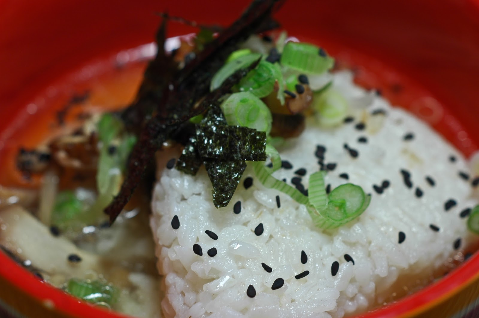 The Everyday Vegetarian: Ochazuke: rice patties in a green tea broth