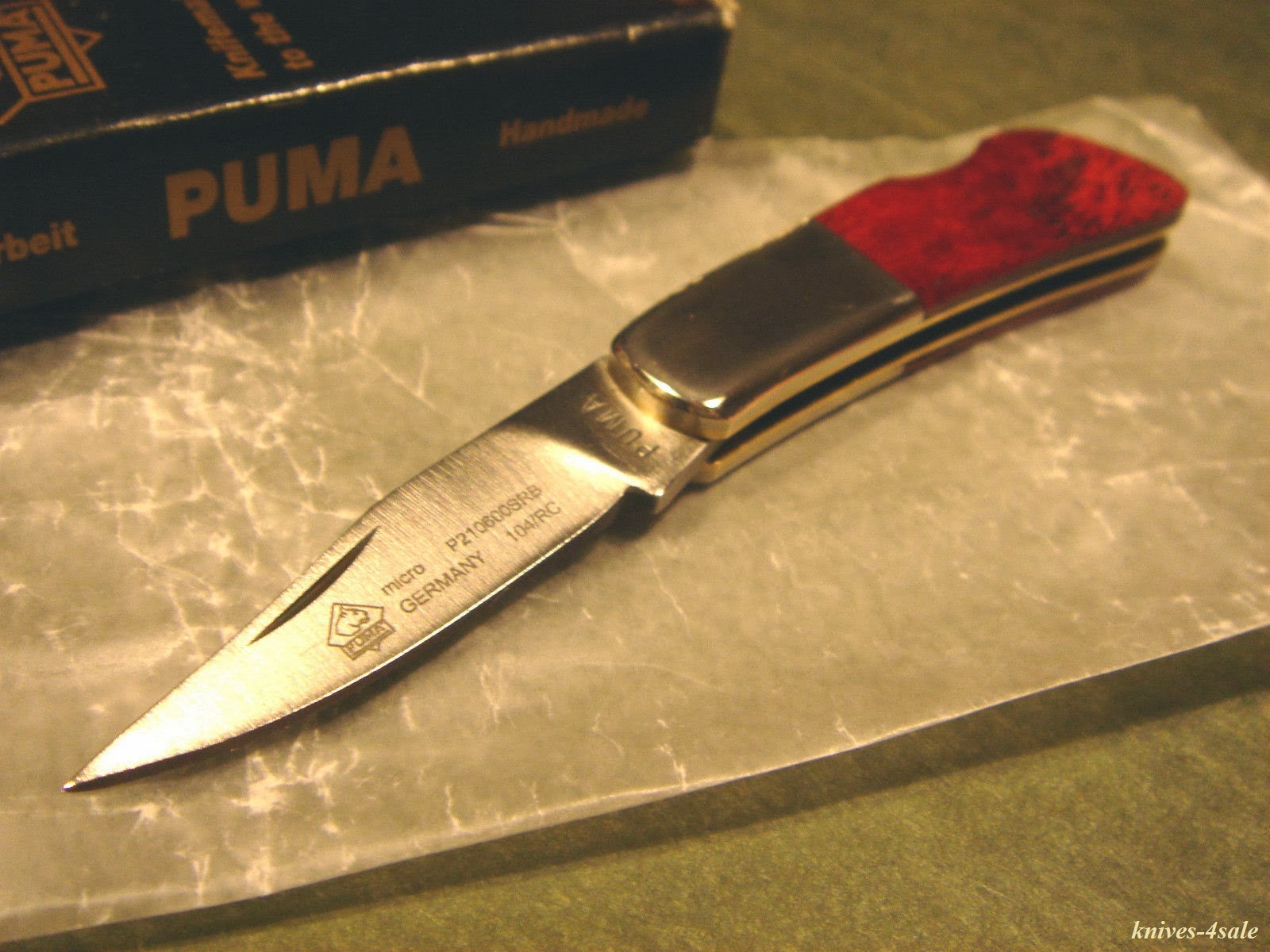 knives-4sale: Puma Germany Micro Red Bone Lockback Pocket Knife
