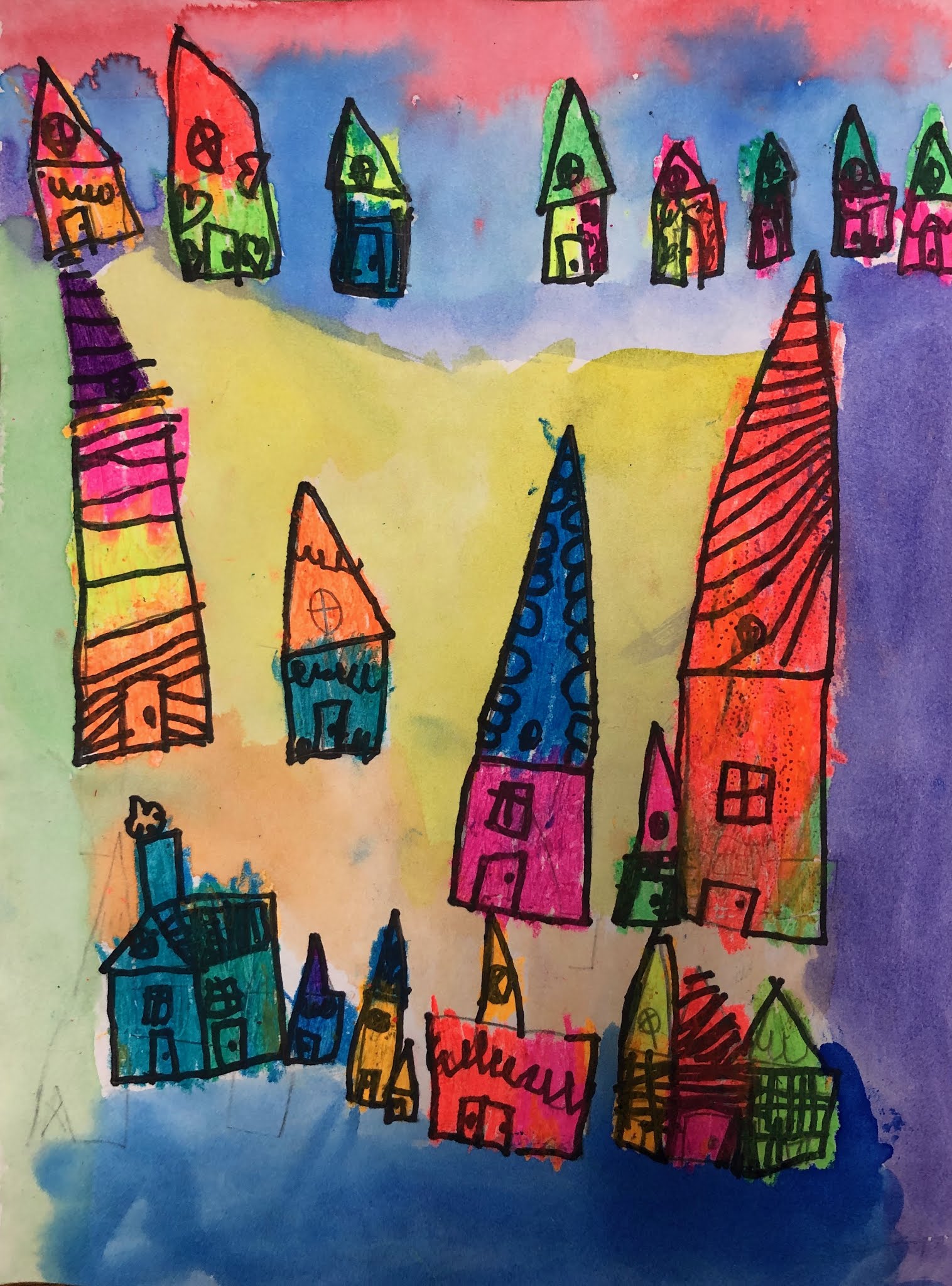 Mrs. Harris' art room: Folk art houses 1st grade art lesson