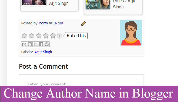 How to Change Author Name in Blogger with Pictures