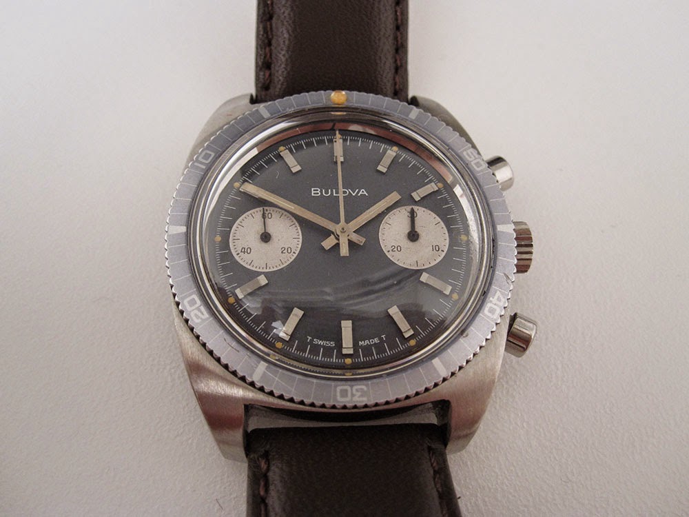 Vintage chronographs: 1970's Bulova chronograph with 14EB (Valjoux 7733 ...
