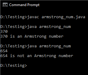 Java Program to Check Armstrong Number