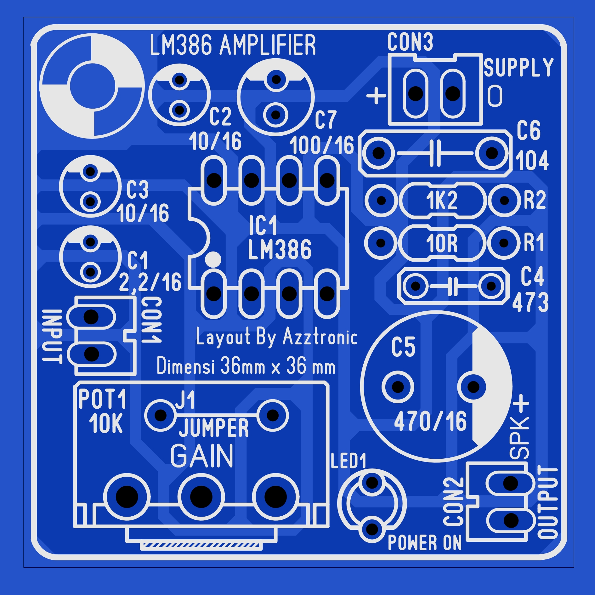 Rangkaian LM386 Amplifier - AZZTRONIC