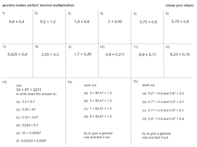 MEDIAN Don Steward mathematics teaching: decimal practice makes perfect (1)