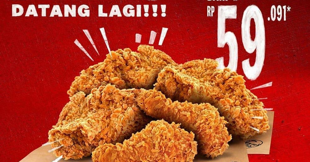 Promo KFC Crazy Deal Harga 5 Pcs Ayam Rp 59.091 | scanharga
