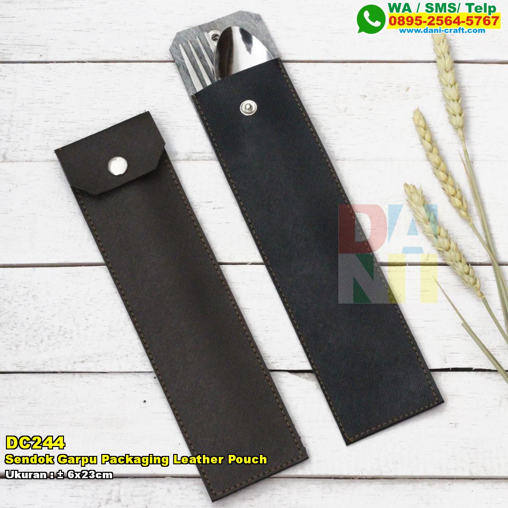 Sendok Garpu Packaging Leather Pouch | Souvenir Pernikahan