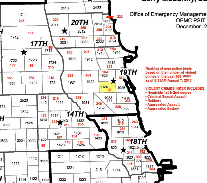 CWB Chicago: MAP 4: Citywide Ranking of Local Police Beats For Violent ...