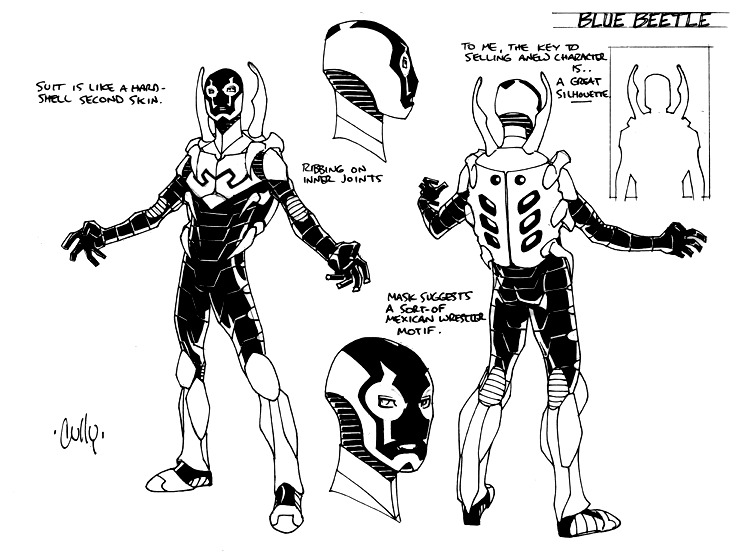The Dork Review: Blue Beetle Model Sheet by Cully Hamner