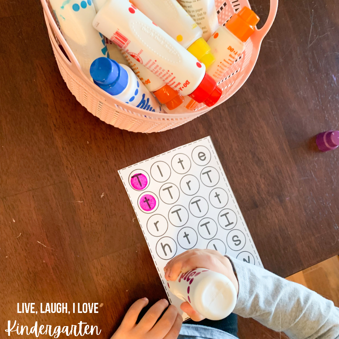 Letter Tt dot marker sheet. Find the letter Tt and dot it