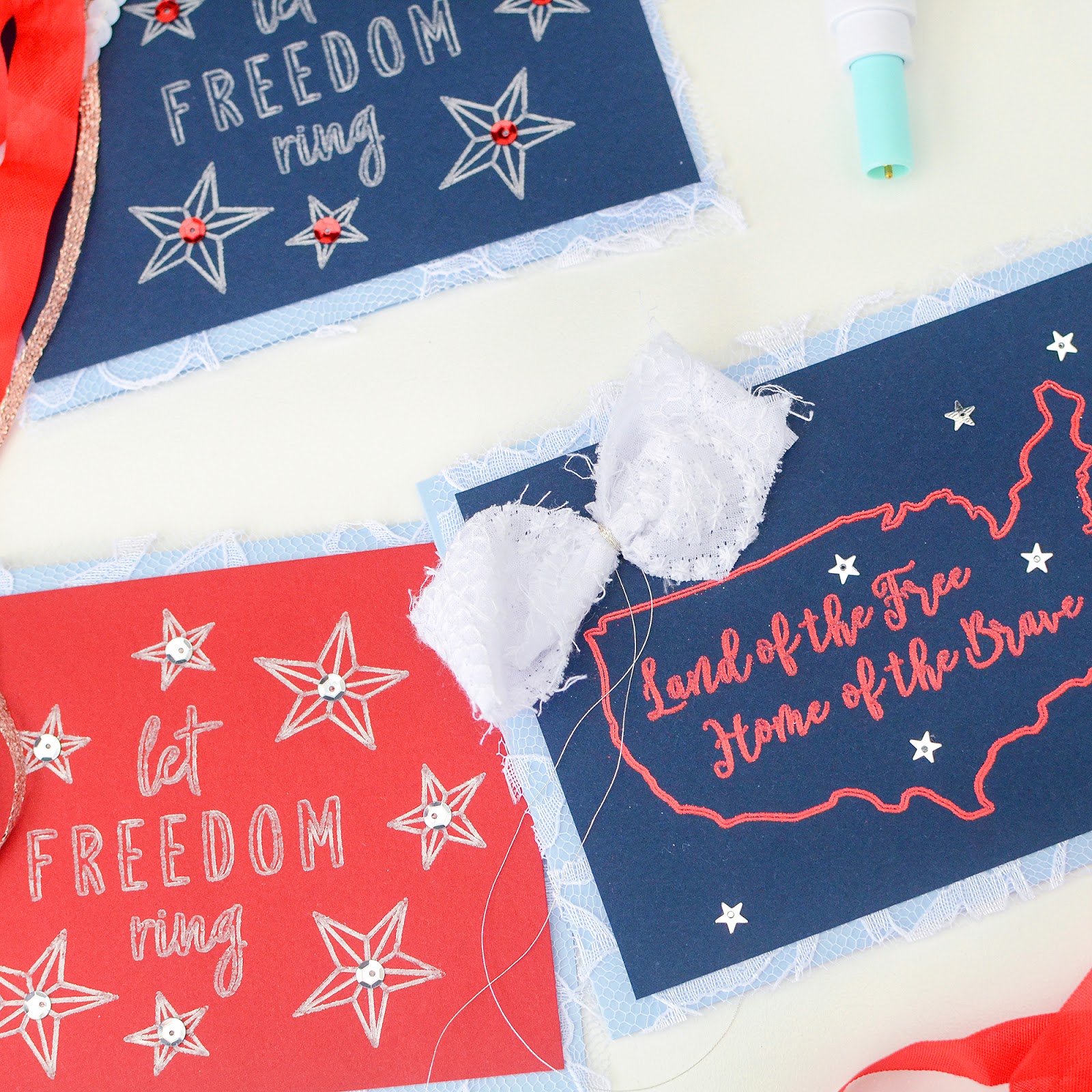WRMK :: Patriotic Cards w/ Foil Quill