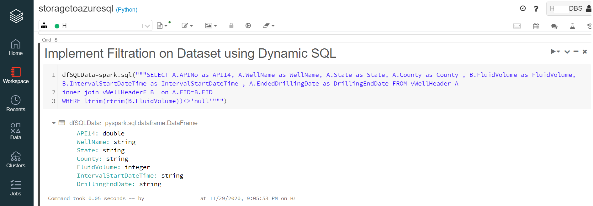 How to read azure storage and write to Azure SQL using Databricks
