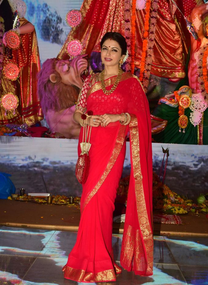 Indian Beautiful Actress Bhagyashree at Devi Nava rathri Puja ...