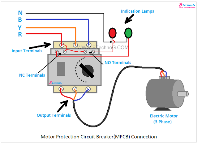 MPCB Uses, Advantages, Connection | Motor Protection Circuit Breaker - ETechnoG