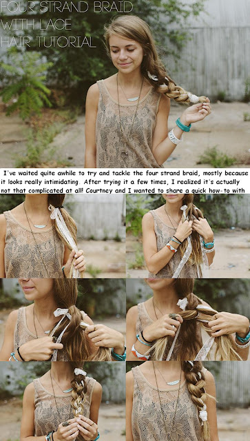 Four Strand Braid With Lace Hair Tutorial | Elegance kids