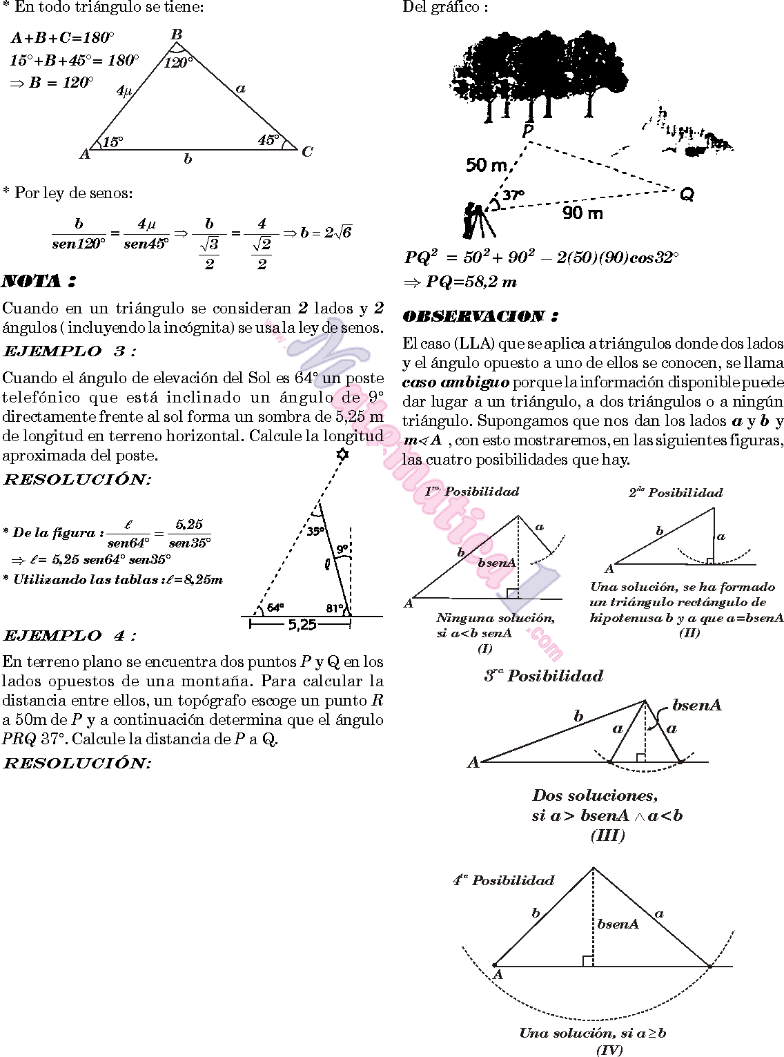 LEY DE SENOS EJERCICIOS RESUELTOS Y DEMOSTRACIÓN