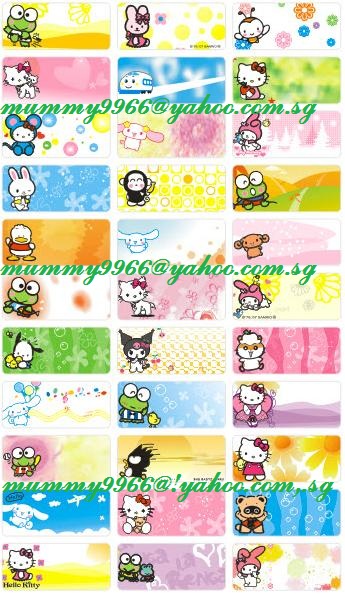 Waterproof Name Sticker 46x18mm: =>waterproof sticker 30x13mm