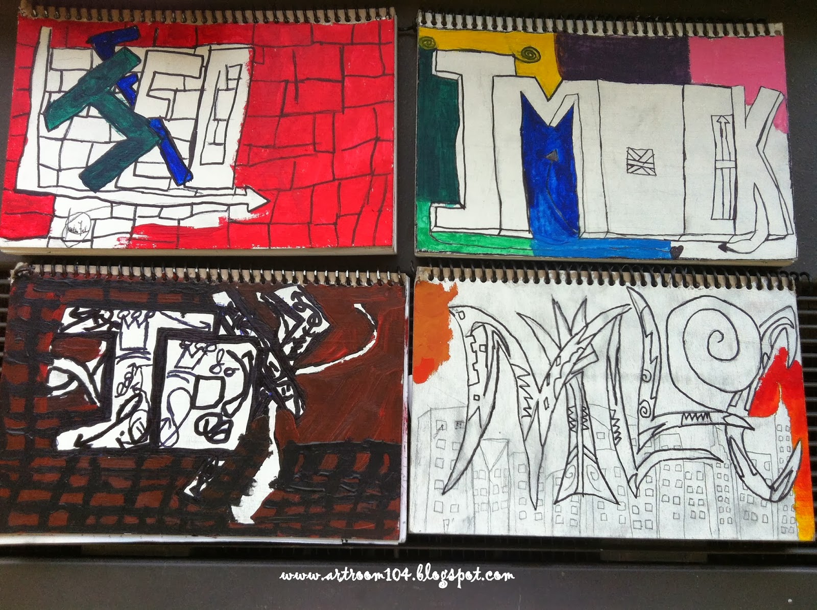 Art Room 104: Art 7: Initial Tags and Progress of Sketchbook Tags
