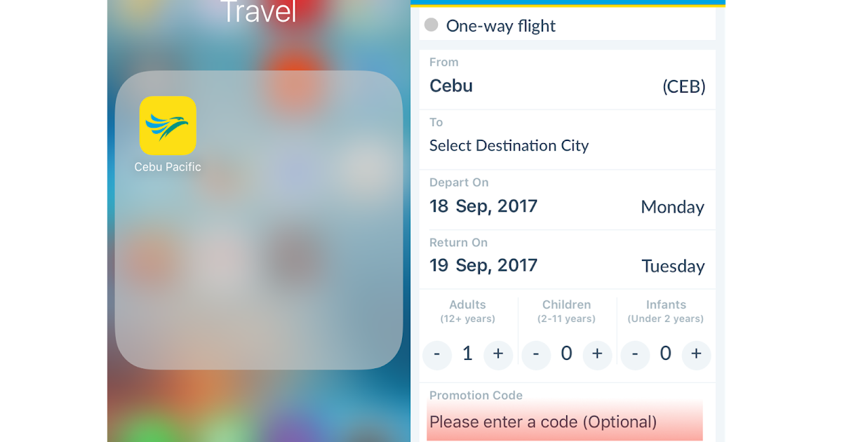 Cebu Pacific Updates App to Allow Promo Codes