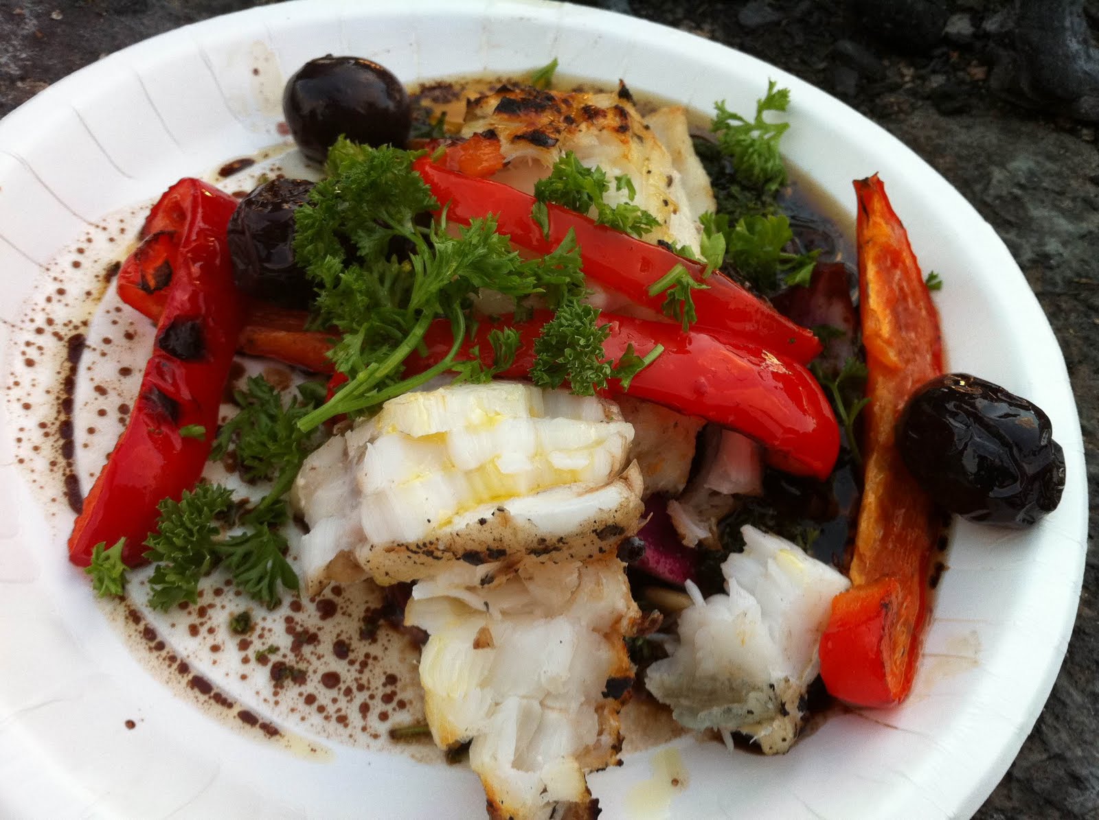 björnstek: Grillad marulk med paprika