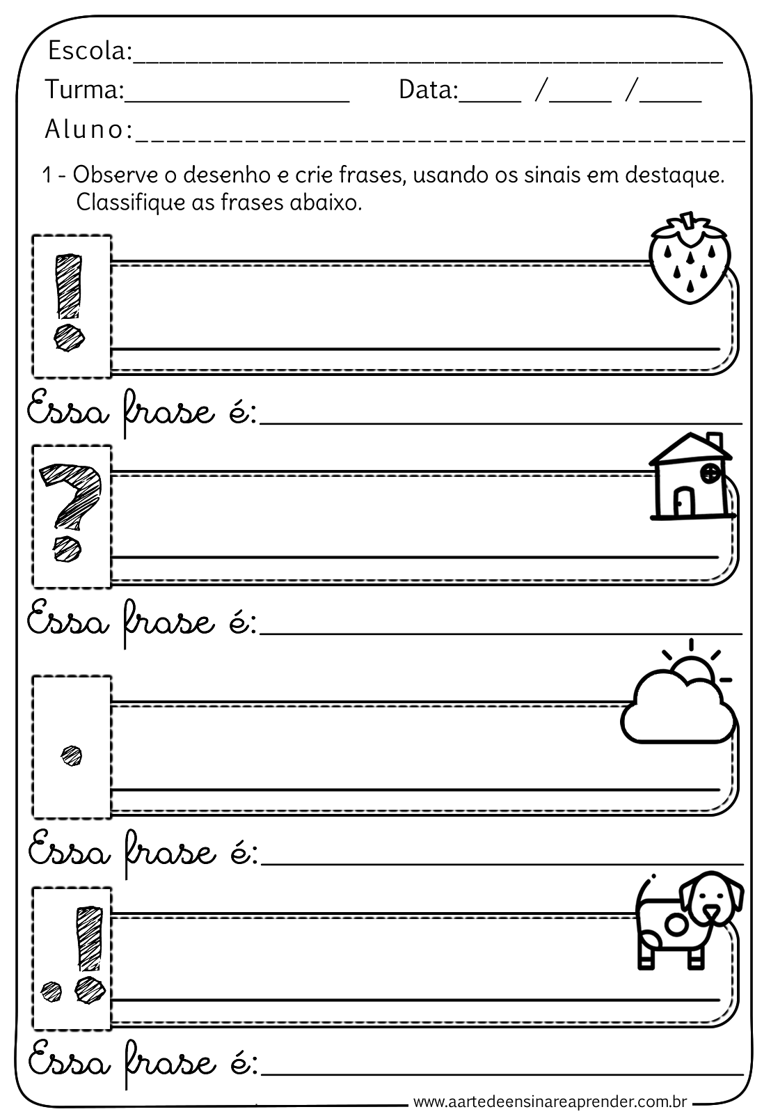 Atividade Pronta - Frases - Classificação | A Arte de Ensinar e ...