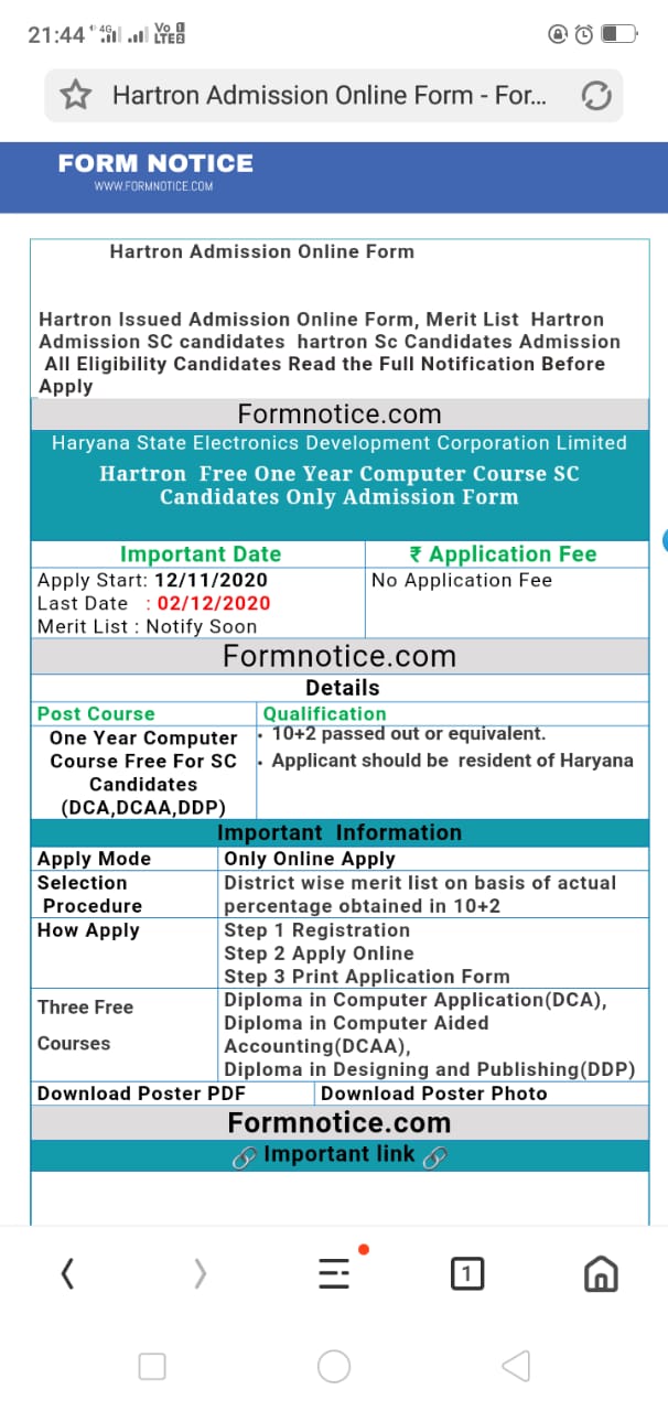 HARTRON 1 year free computer diploma for SC candidates - Teacher ...