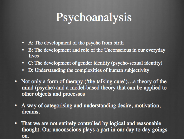 Lecture 1: Psychoanalysis (Simon Jones Thurs 11.10.2012) | DC