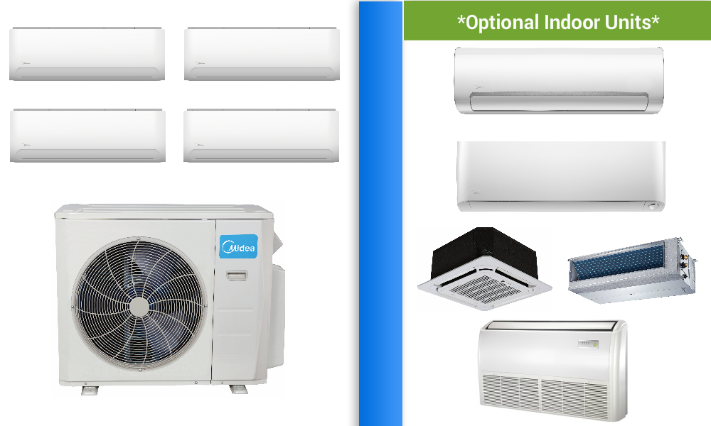 All New Mini Split Ductless HeatPump Systems: Multi-Zone 4 Rooms in Minisplitwarehouse.com