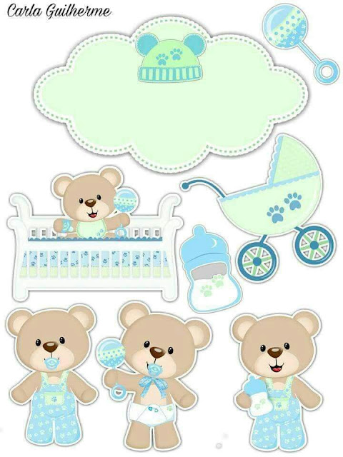 Baby Bear in Green Free Printable Cake Toppers. - Oh My Baby!