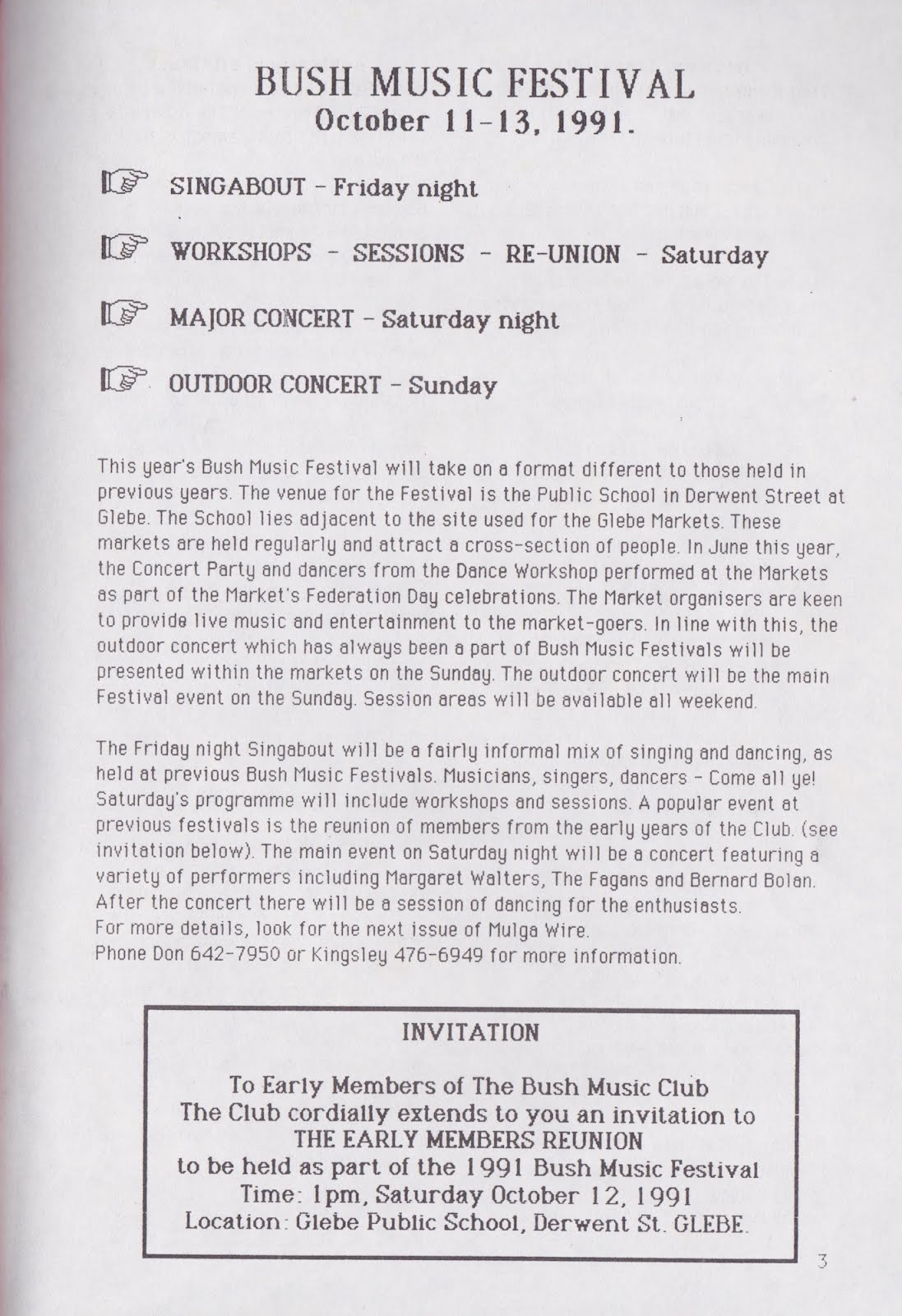 The Bush Music Club: From the Archives - 1991 Bush Music Festival ...