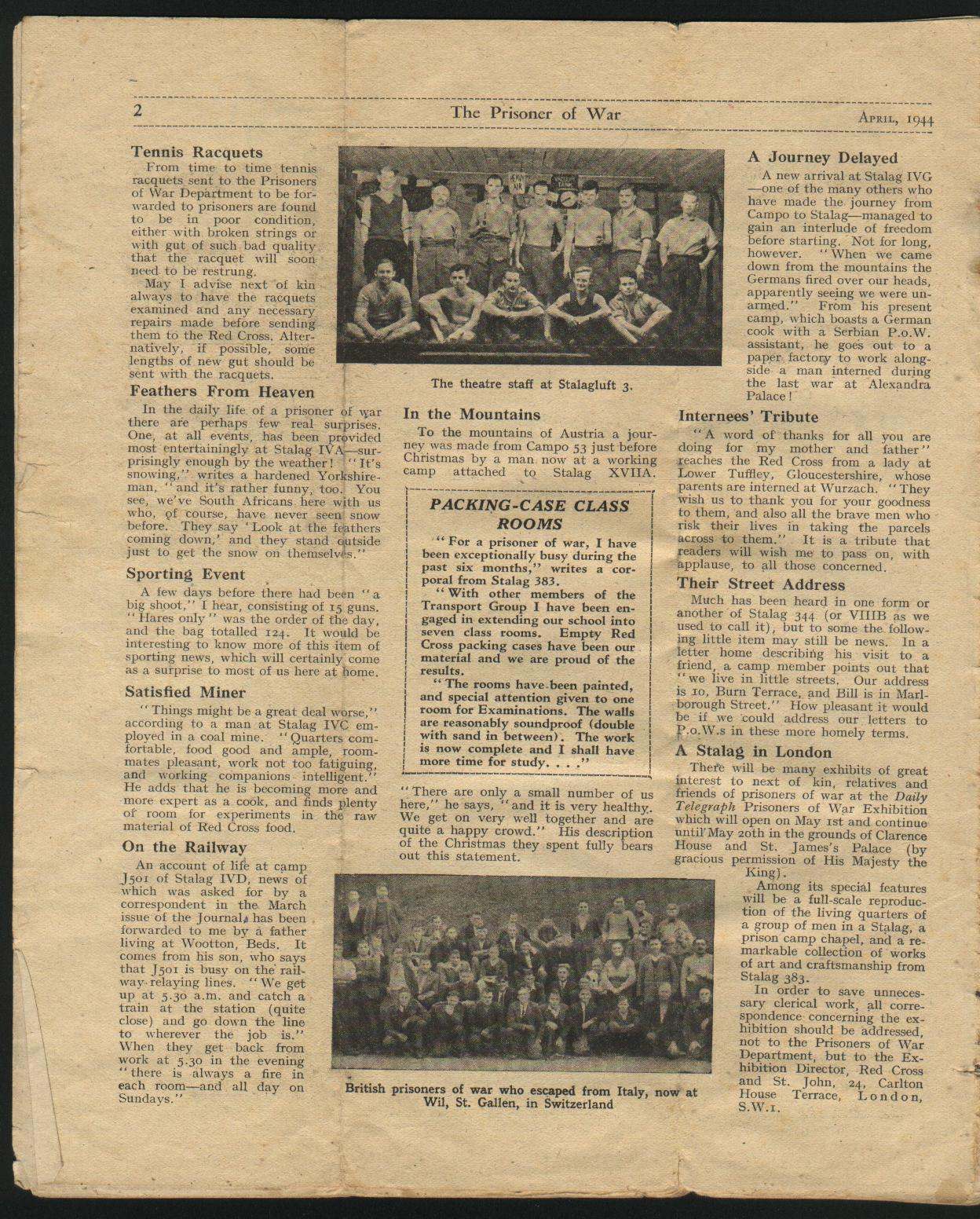 Stalag IV C: Coupures de presse étrangère