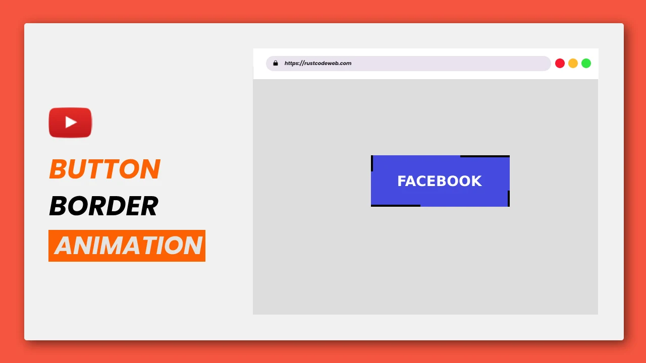 Button Border Animation On Hover | HTML And CSS | RUSTCODE