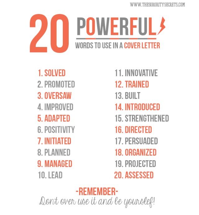 Cover Letter Verbs ~ Resume Letter