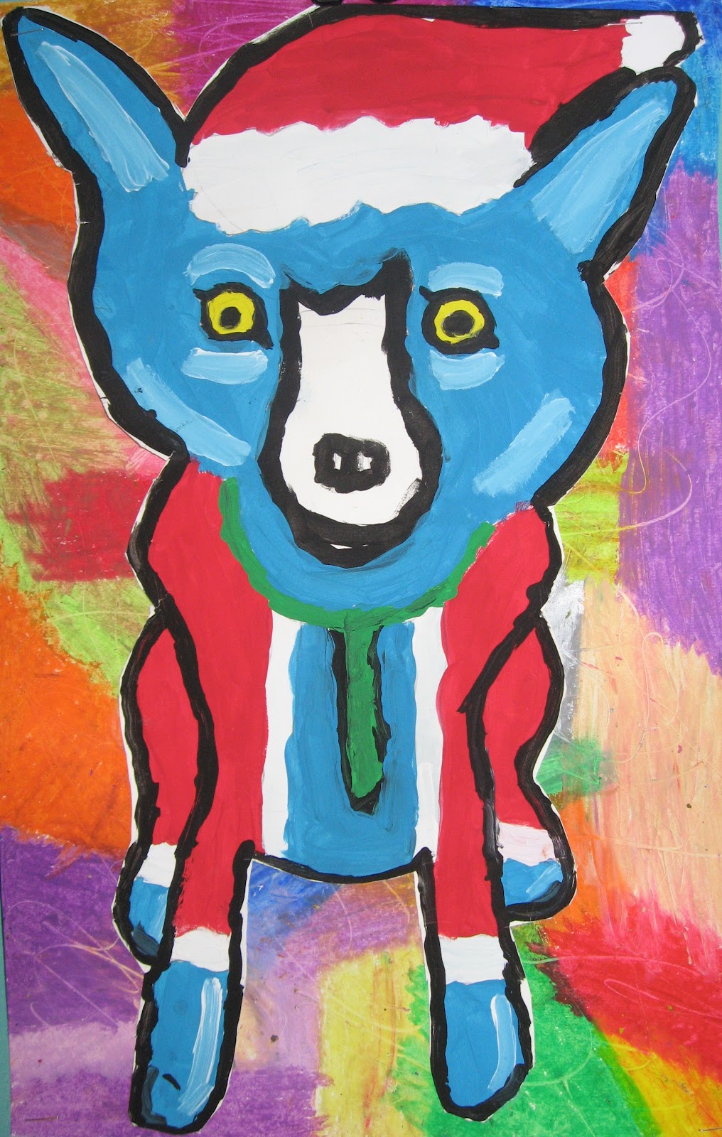 Jamestown Elementary Art Blog: 3rd grade Pollock/Rodrigue Dogs