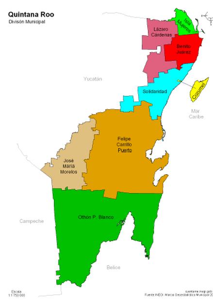 MexicoGrafia: QUINTANA ROO Y SUS MUNICIPIOS
