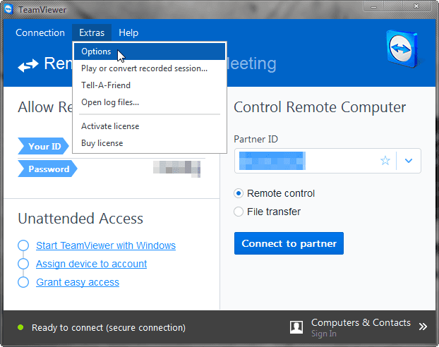 Cách ẩn cửa số Computer & Contact của TeamViewer - Juno_okyo's Blog