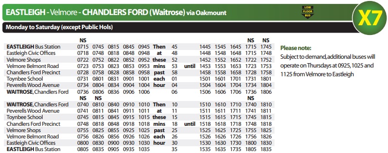 Southampton Bus Update: Xelabus X7 changes from today