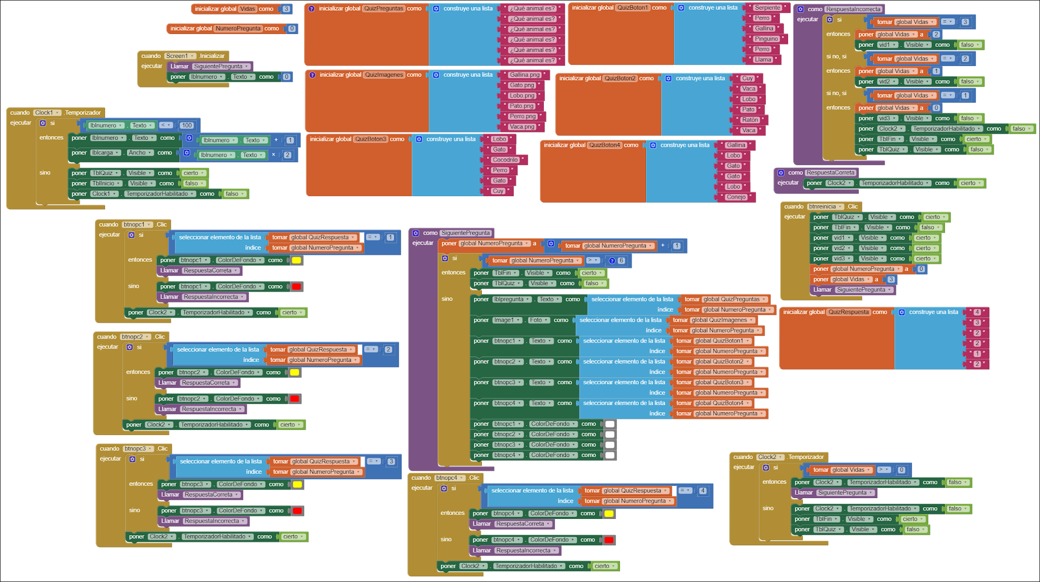 VaidrollTeam: QUIZ CON ALTERNATIVAS Y VIDAS EN MIT APP INVENTOR 2