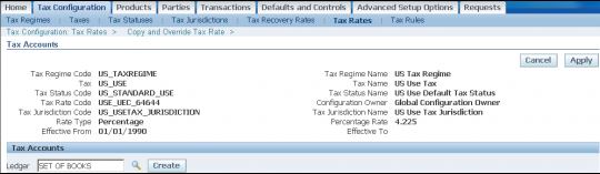 Oracle Applications: Oracle EBS-Tax Setups