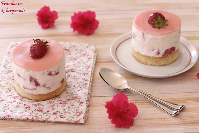 Entremets fraise et chantilly au mascarpone